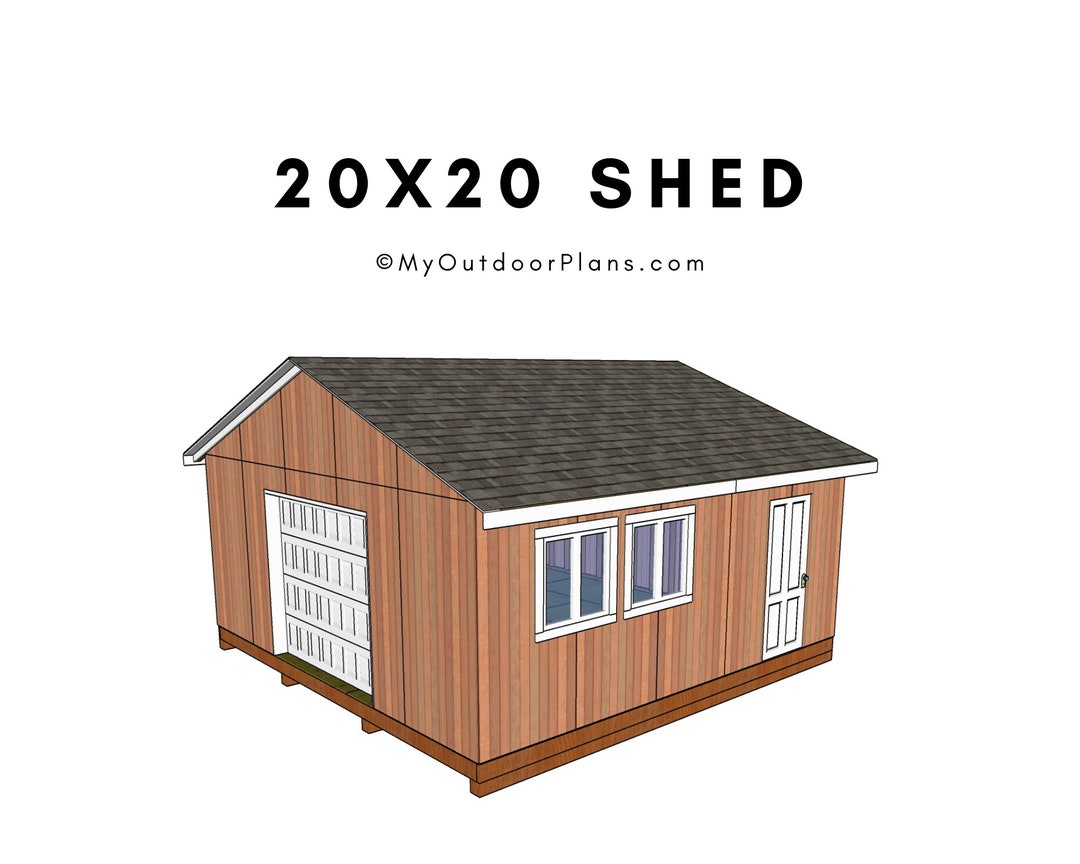 DIY 20x20 Gable Storage Shed Plans - PDF Download - Etsy