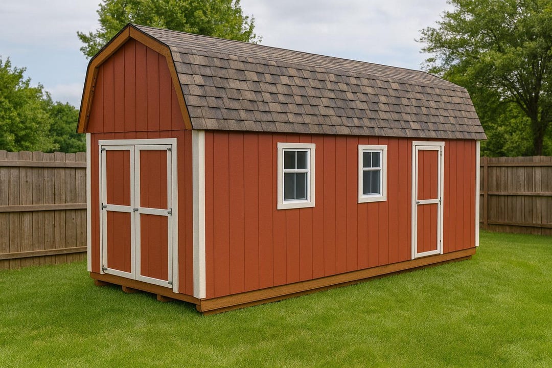 10x24 Gambrel Barn Shed Plans: DIY Loft Storage (PDF Download) - Etsy
