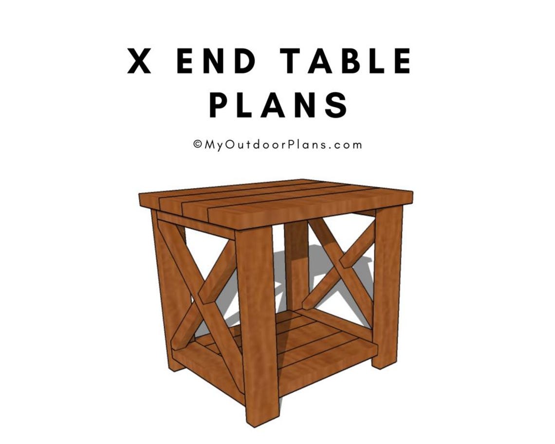 DIY Farmhouse X End Table Plans – Woodworking PDF Download - Etsy