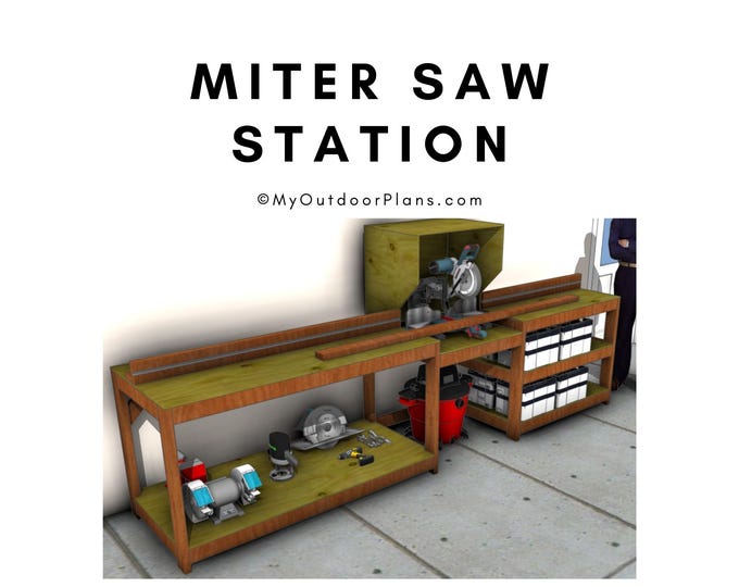 DIY Simple Miter Saw Station Plans - PDF Download - Etsy