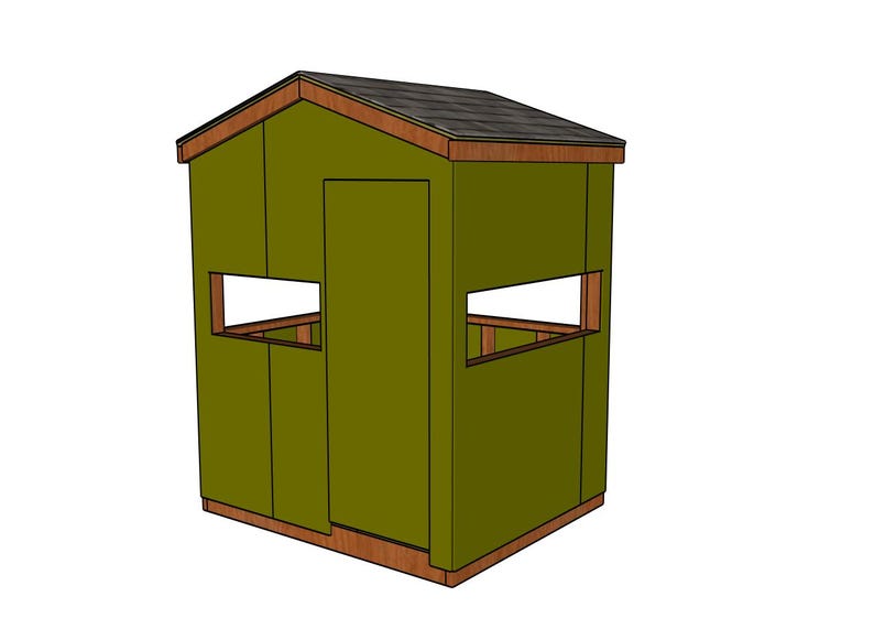 5x6 Deer Blind Plans – 360 Degree Windows on All Sides – 2x4 Framing 16 ...