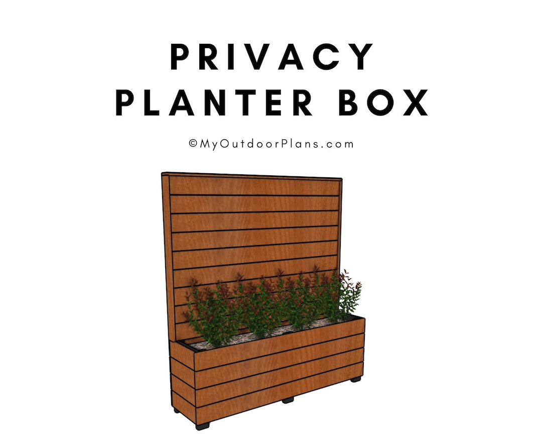 DIY Privacy Planter Box Plans - Wooden Garden Box With Back Screen ...