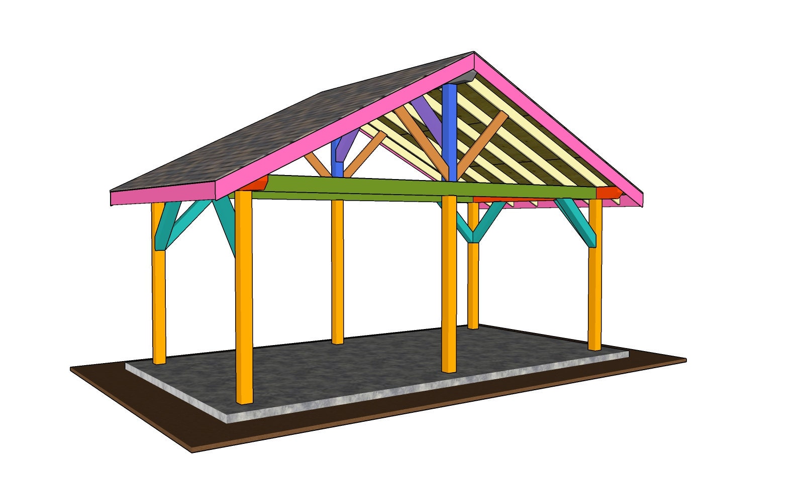 DIY 20x10 Gable Pavilion Plans - Pool Gazebo Plans - PDF Download - Etsy