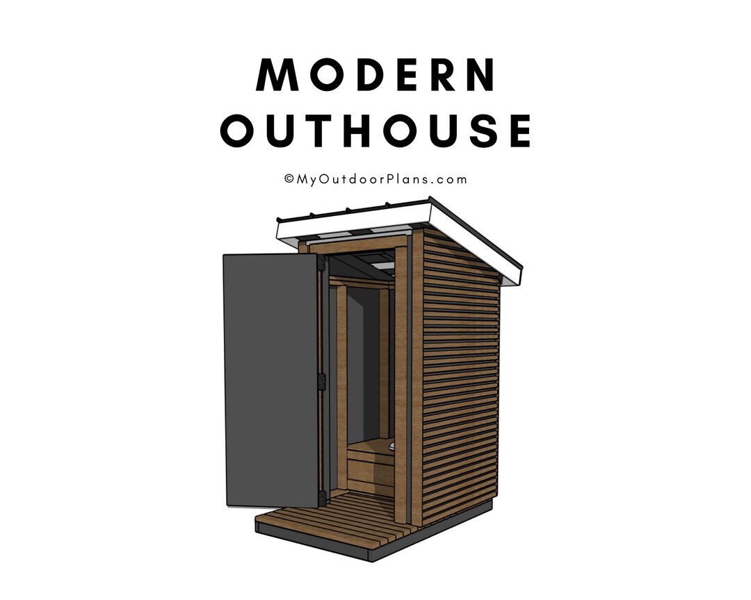 DIY Modern Outhouse Plans – Step-by-step Outdoor Restroom (PDF Download ...