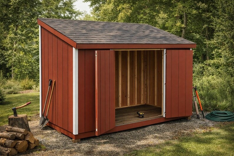 6x14 Lean To Shed Plans Diy Compact Storage Double Doors Printable