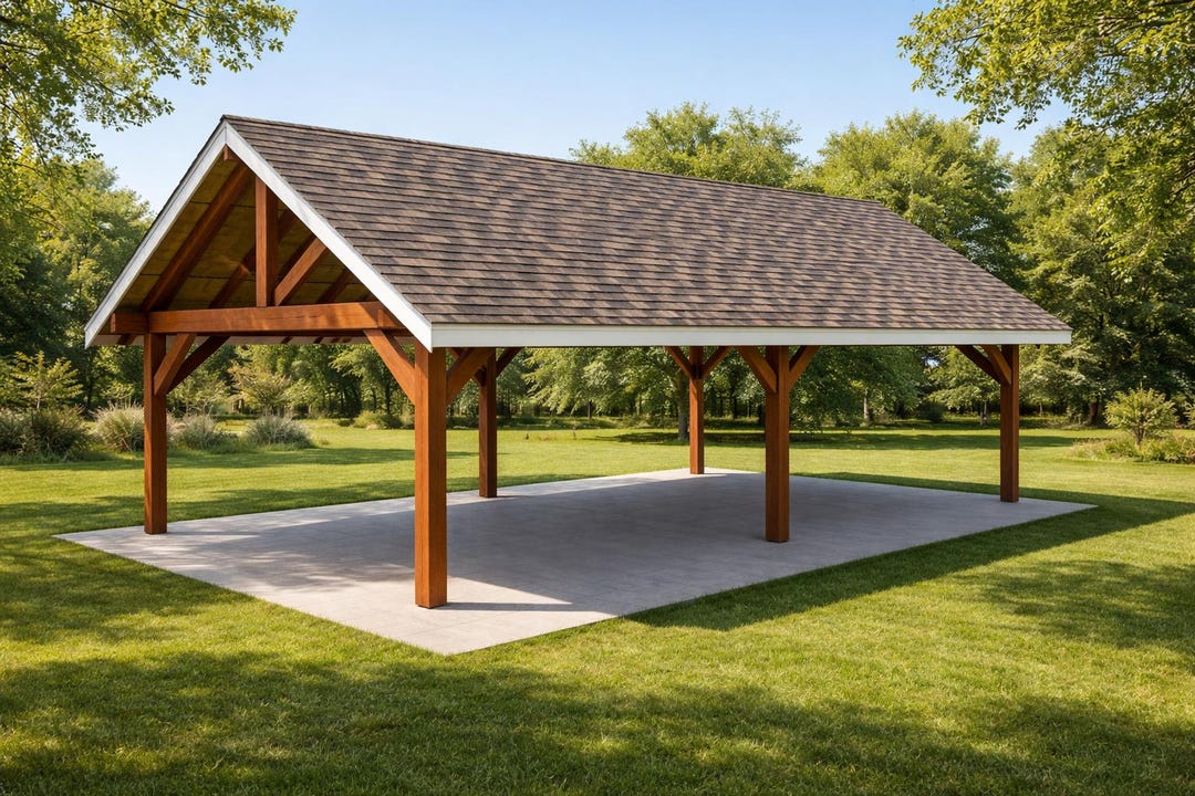 16x30 Gable Pavilion Plans – DIY Carport Gazebo (PDF Download) - Etsy