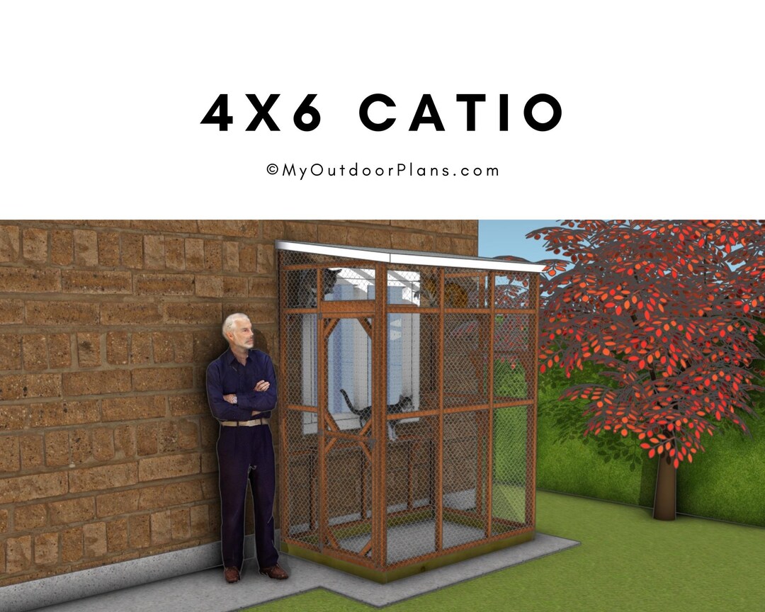 4x6 Lean to Catio Plans - Attached Small Catio Plans - PDF Download - Etsy