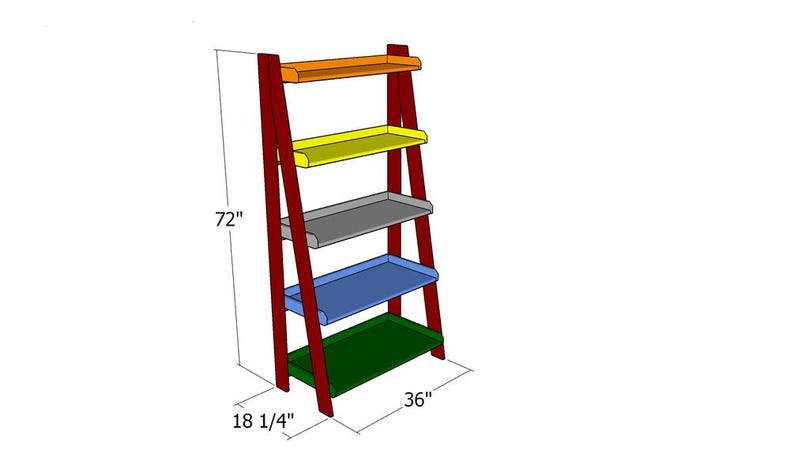 DIY Lean to Ladder Shelves Plans – Woodworking PDF Download - Etsy