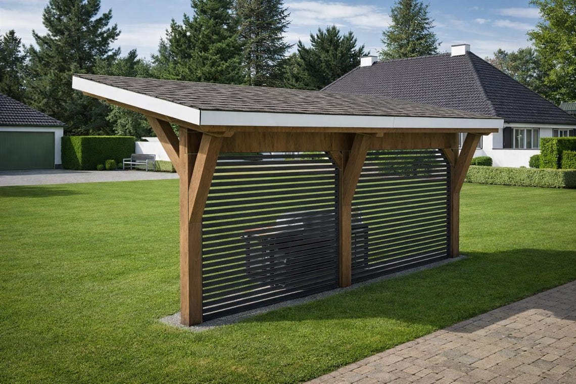 DIY Large Cantilevered Pergola - 3 Post Pergola Plans - PDF Download - Etsy