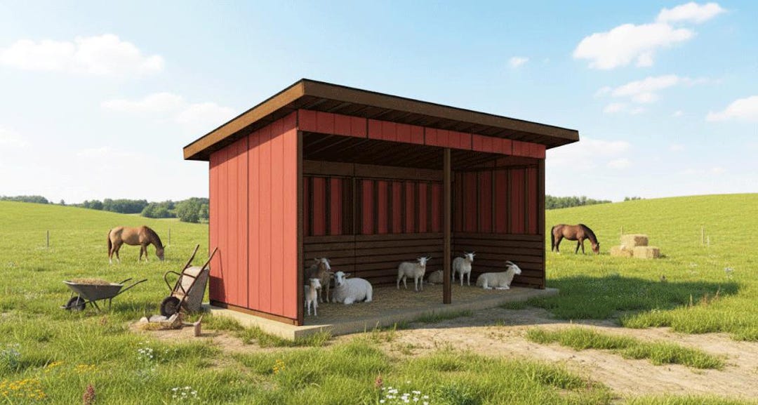 8x20 Run-In Shed Plans – DIY Three-Sided Utility Shelter – Printable ...