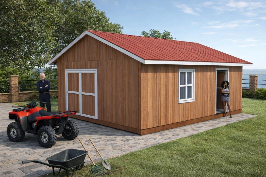 20x24 Gable Shed Plans – DIY Large Storage Shed (PDF Download) - Etsy