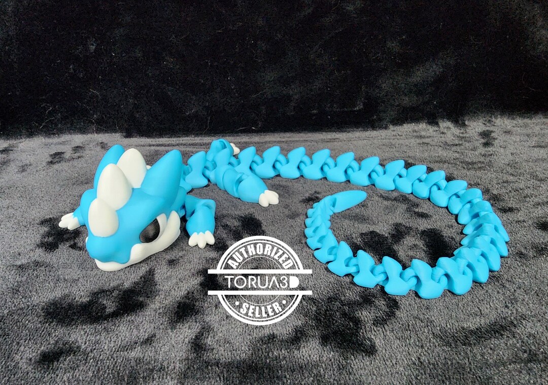 3D Printed Articulated Dragon Printed With 3 Different Color Filaments ...