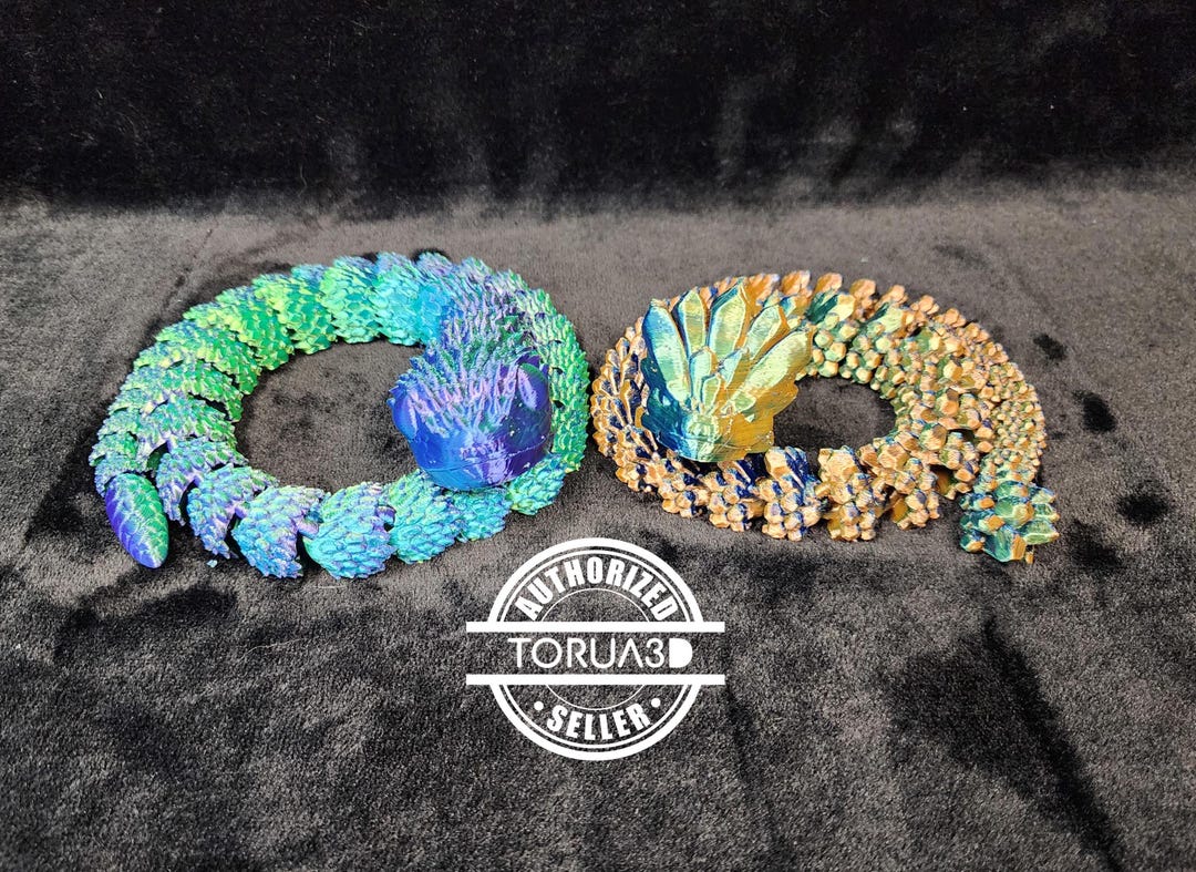 3D Printed Articulated Snake or Serpent Printed With Tricolor Filament ...
