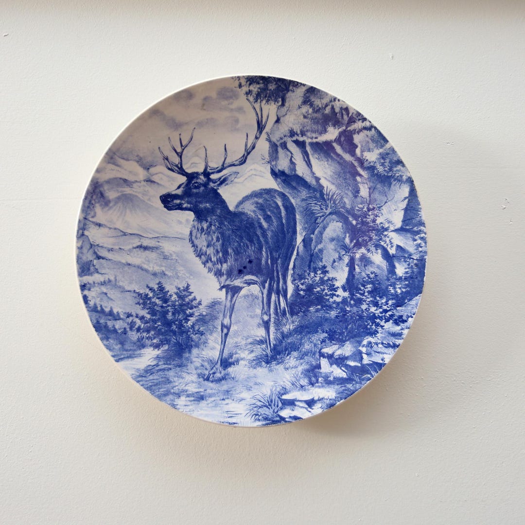 Vintage Antique Blue Transferware Villeroy and Boch Wall Hanger Large ...