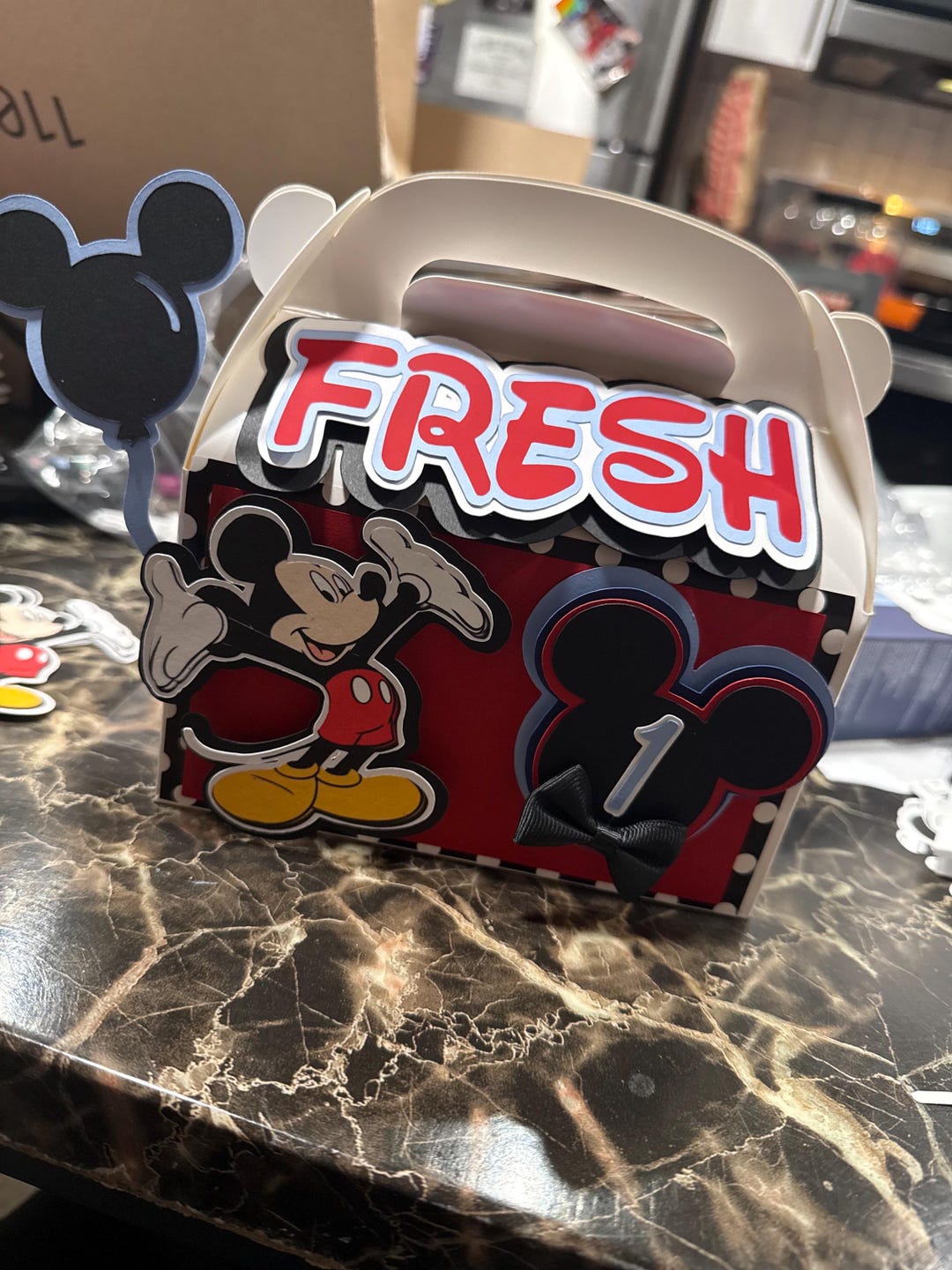 Personalized Mickey Mouse Gable Boxes: Baby Shower, Birthday Party ...