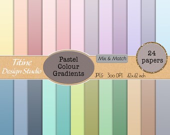 Ombre Digital Paper 100 Rainbow Colors Solid Soft Rainbow - Etsy