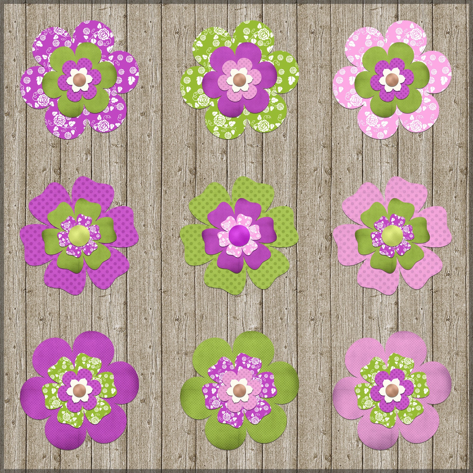 Flower Clip Art Set Floral Clipart PNG Digital Floral Clipart | Etsy