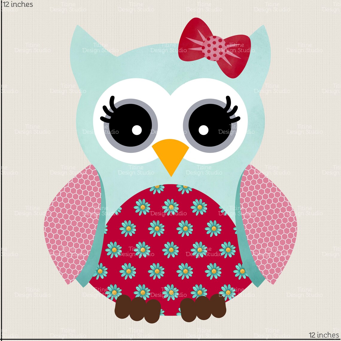 Cute Owl Clip Art Set Digital Owl PNG Red and Teal Owl - Etsy