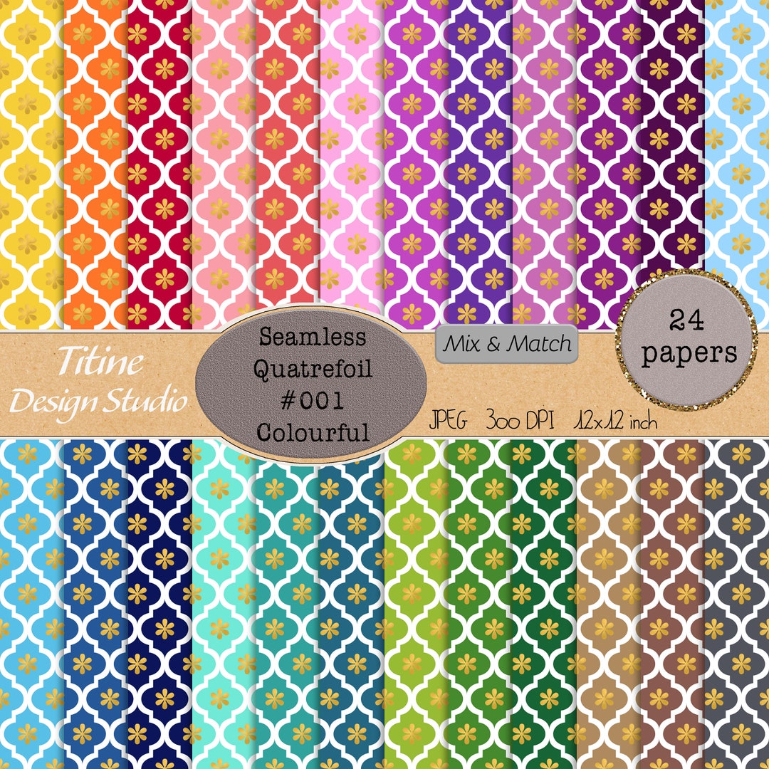 24 Seamless Quatrefoil Rainbow Paper Seamless Printable Rainbow Paper ...