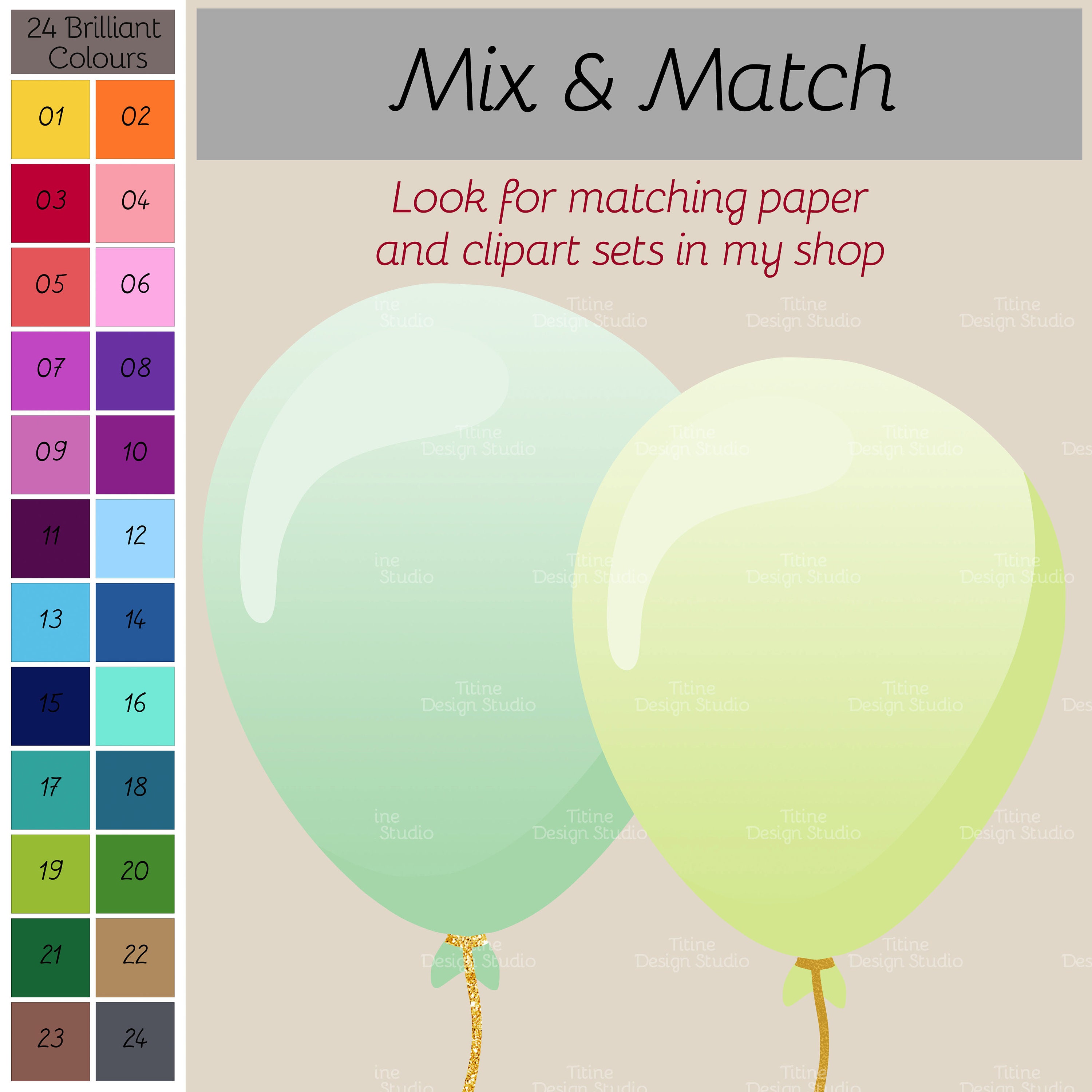 Digital Rainbow Balloon Clip Art Set Digital Rainbow Balloon - Etsy