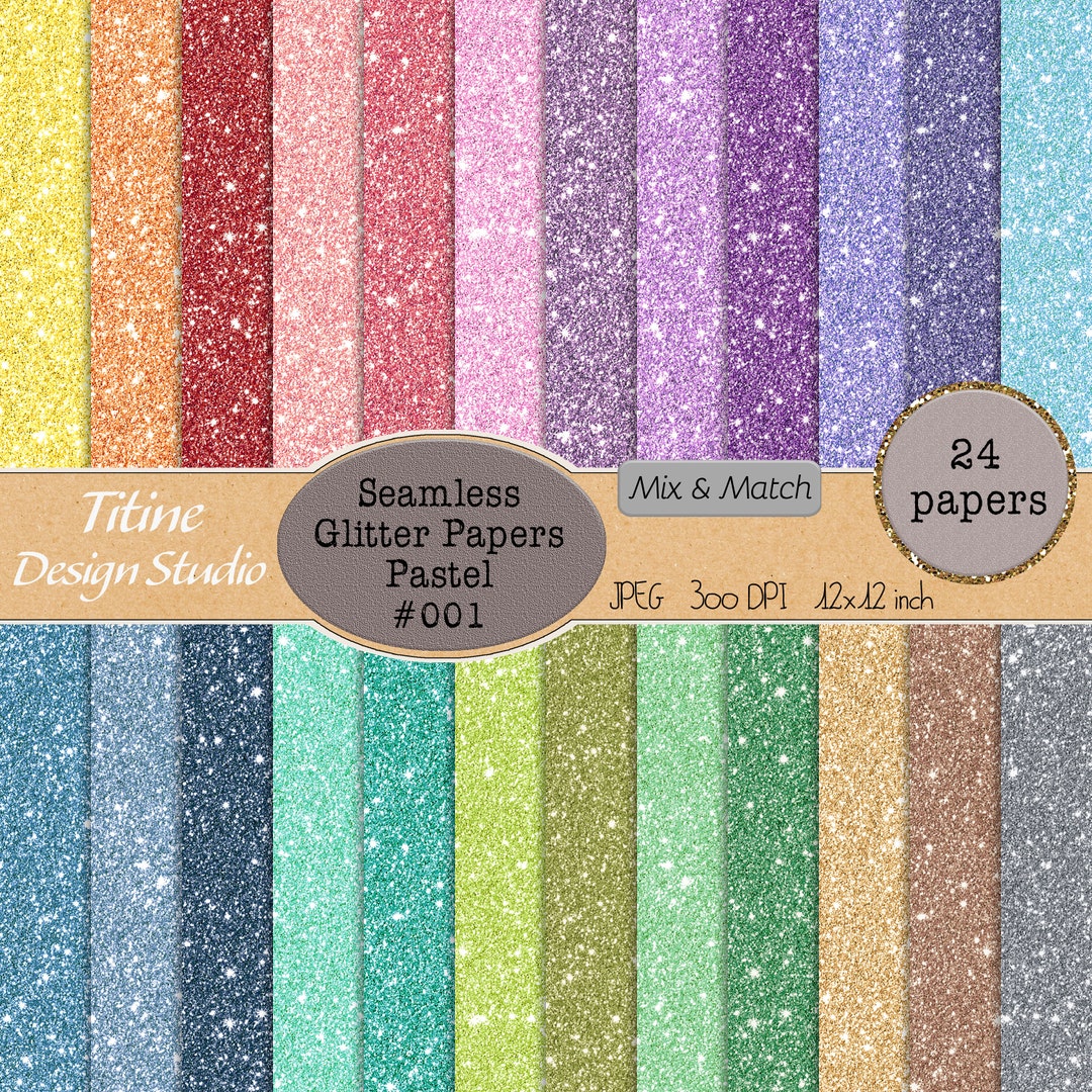 Digital Seamless Glitter Paper Pack Printable Glitter Paper Seamless ...