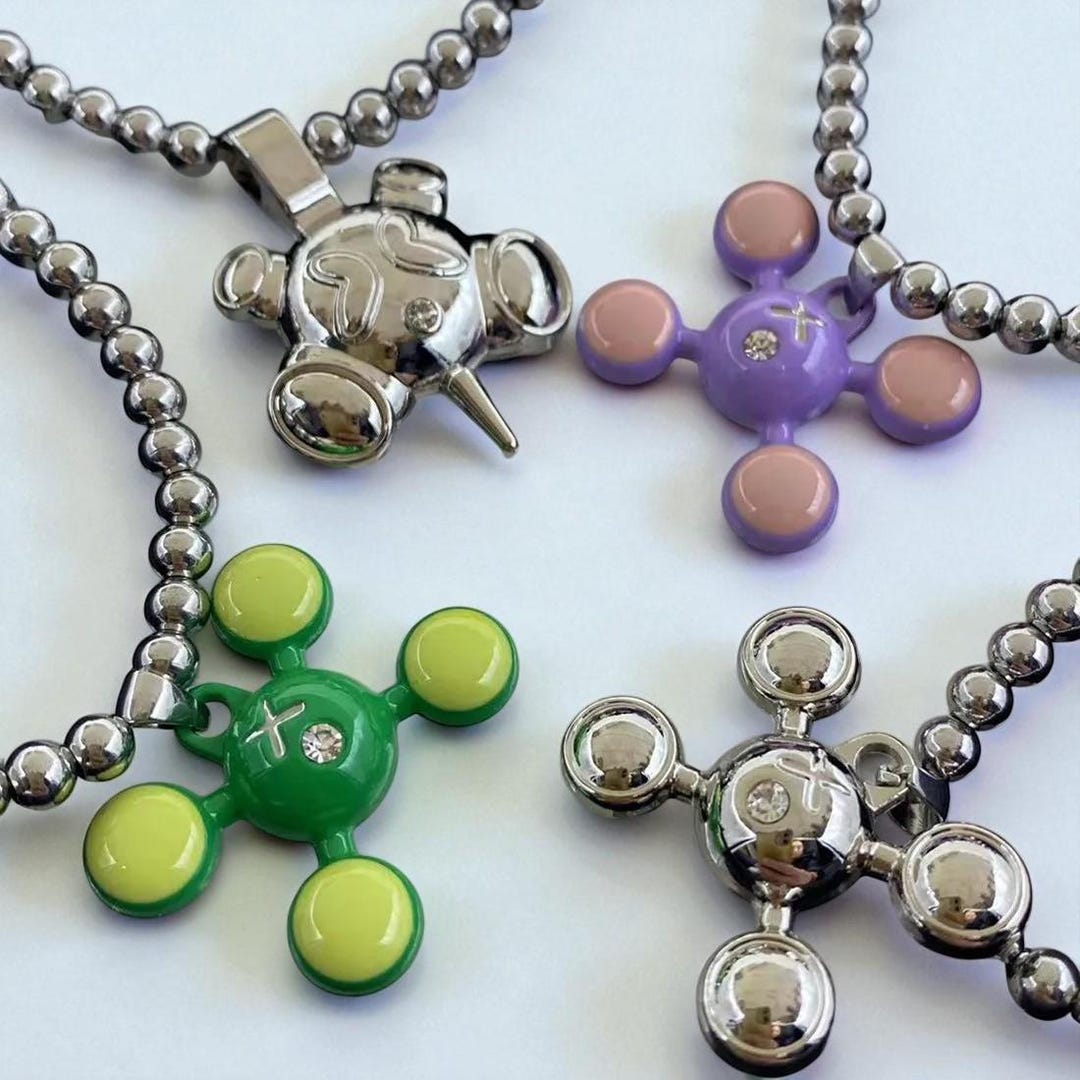 Hip Hop Necklace for Men Women Stainless Steel Quad Ball Pendant Chain ...