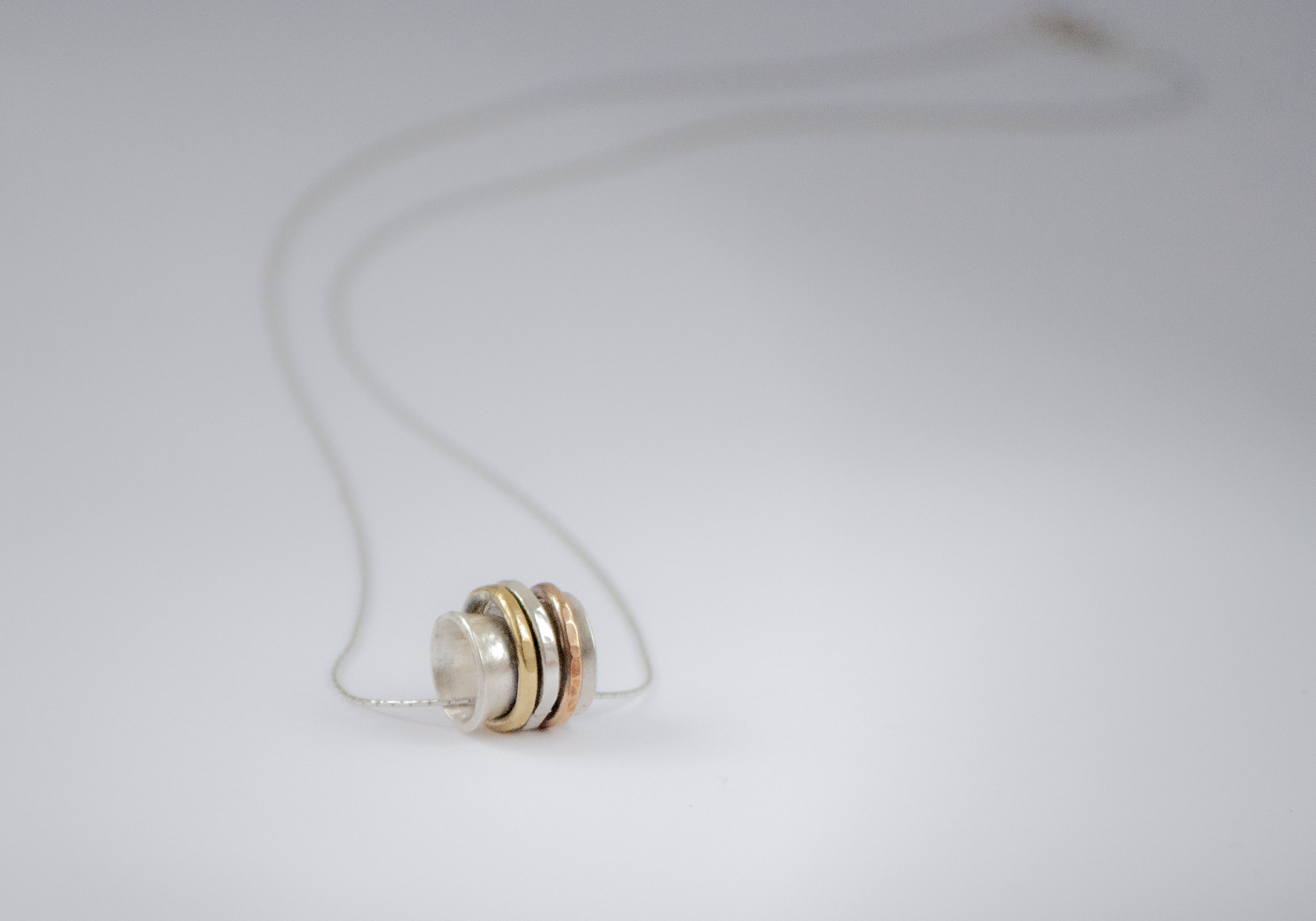 3 Colour Moving Cylinder Silver Necklace - Etsy