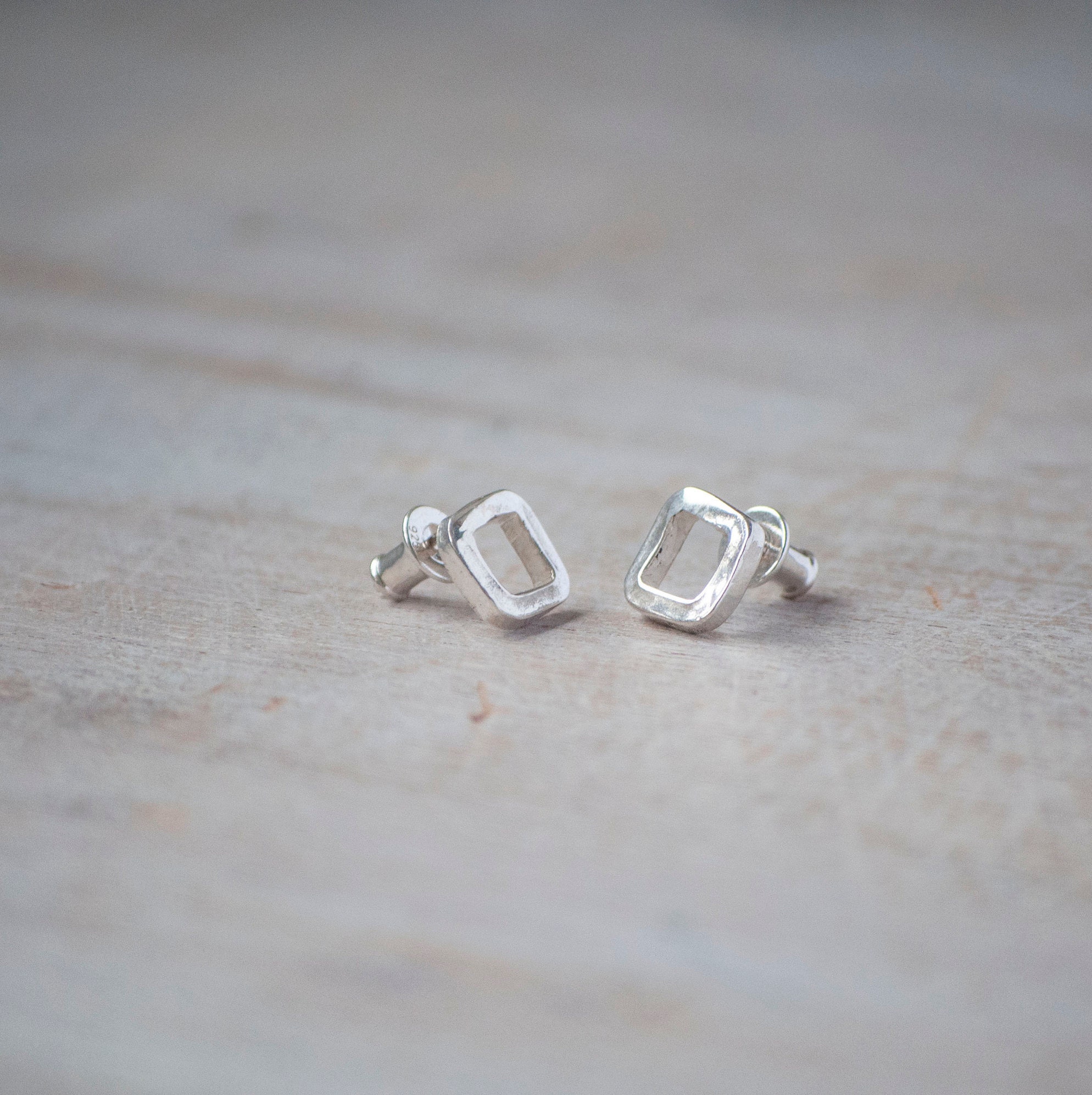 Pendientes cuadrados de plata pura no alérgicos - Etsy España