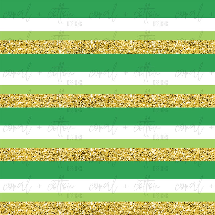 Green Gold Faux Glitter Stripe Seamless Pattern Digital File Etsy