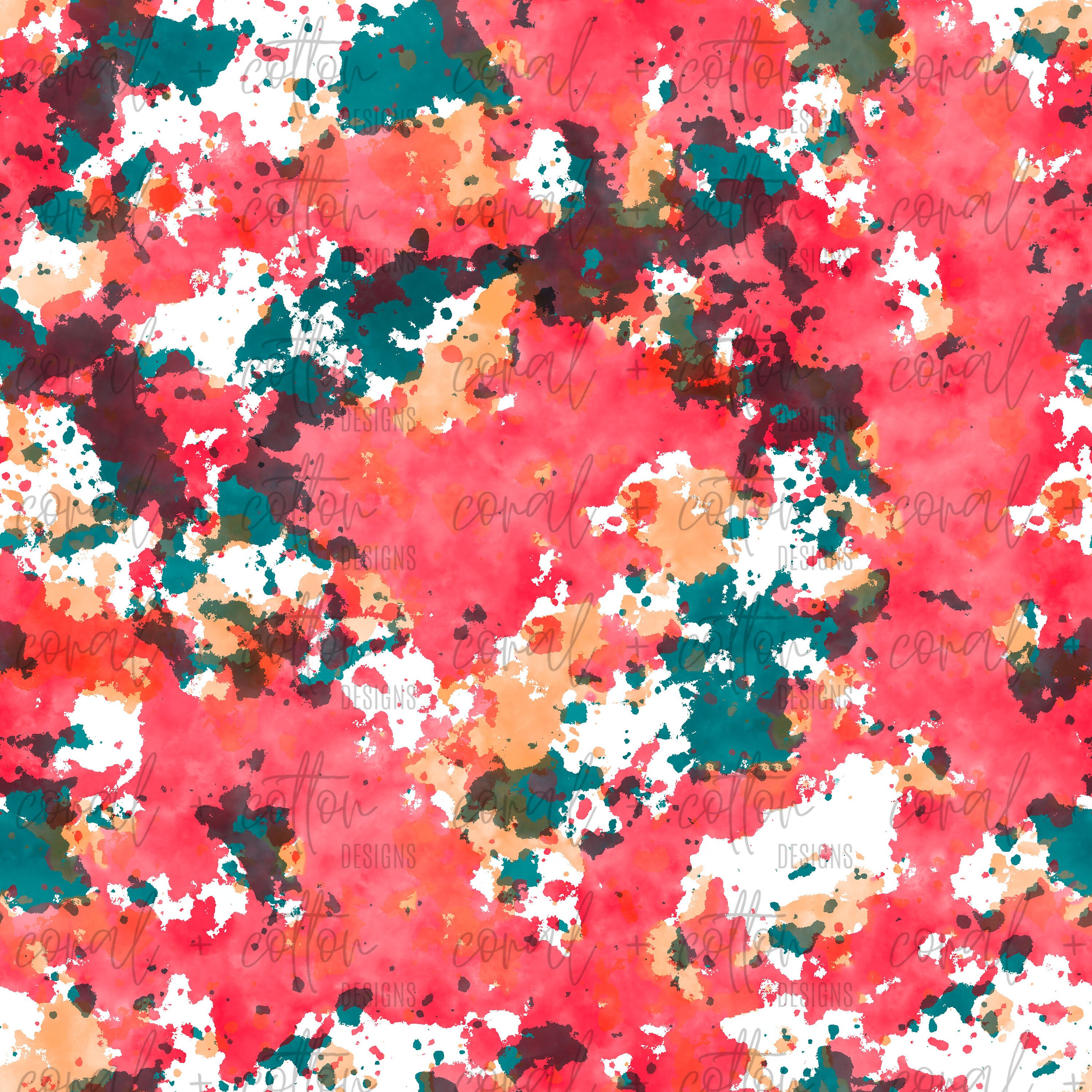 Watercolor Splatter Seamless Pattern Digital File Tie Dye | Etsy