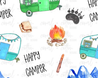 Happy Camper Fabric - Etsy