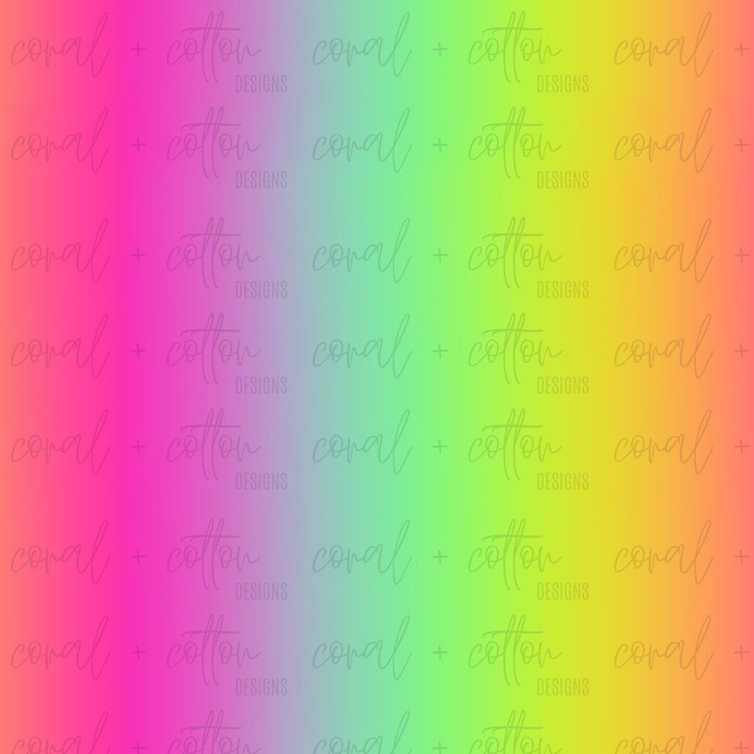 Neon Rainbow Ombre Seamless Pattern | Digital File | Ombre | Digital ...