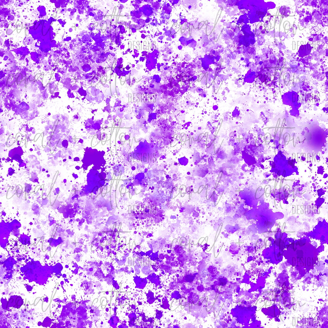 Purple Splatter Seamless Pattern Digital File Watercolor | Etsy