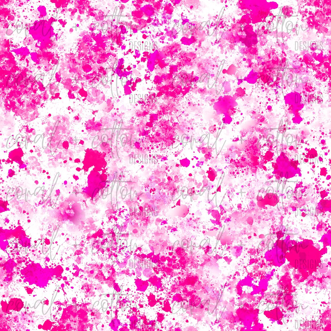 Pink Splatter Seamless Pattern | Digital File | Watercolor | Digital ...