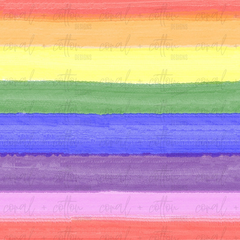 Watercolor Rainbow Stripe Seamless Pattern Digital File - Etsy