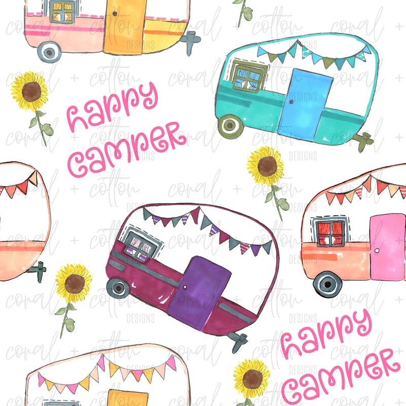 Happy Camper Fabric - Etsy