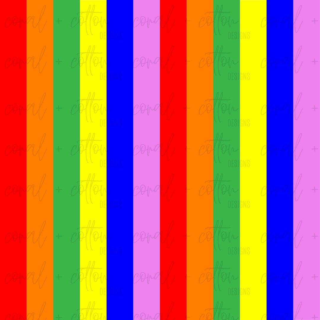 Rainbow Stripe Seamless Pattern | Digital File | Digital Download ...