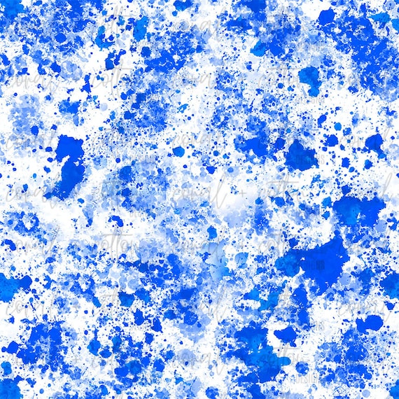 Blue Splatter Seamless Pattern Digital File Watercolor | Etsy
