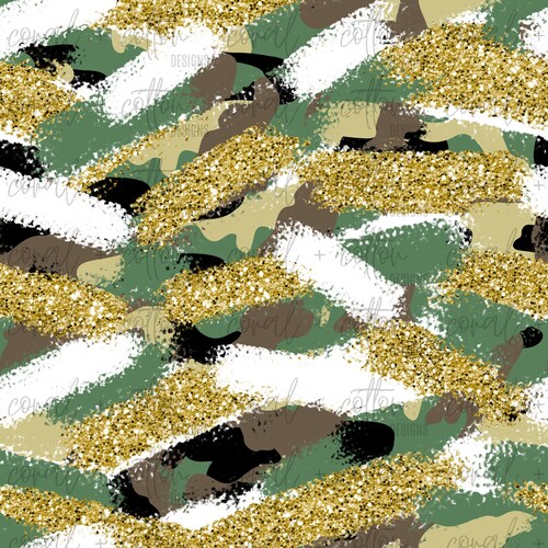 Camo Pink Gold Brush Strokes Seamless Pattern Digital File - Etsy