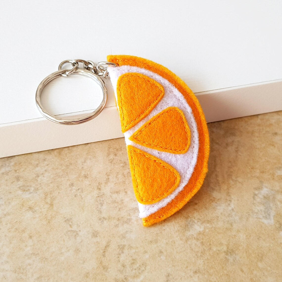 Felt Orange Keyring Car Keychain Key Ring Keychain Felt | Etsy