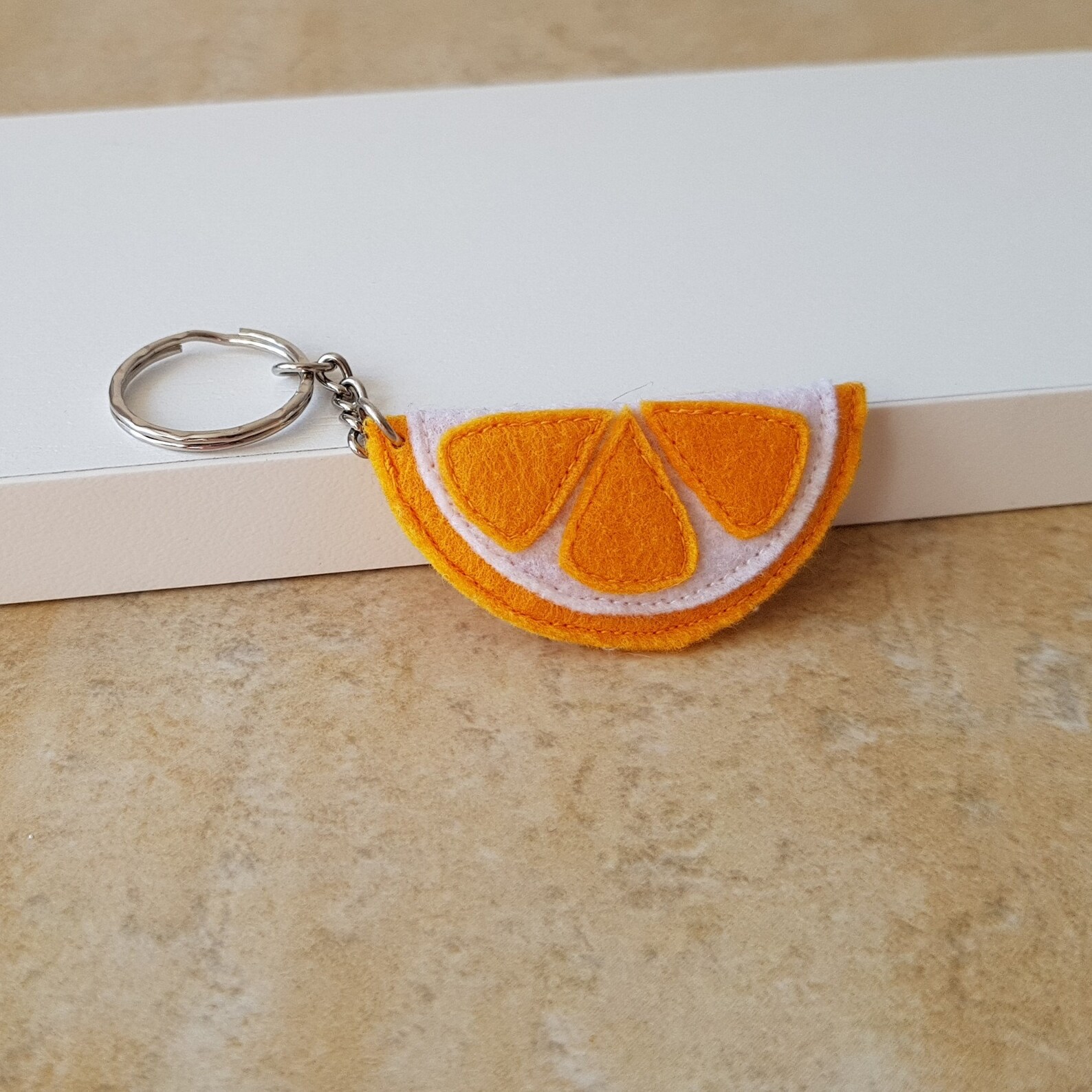 Felt Orange Keyring Car Keychain Key Ring Keychain Felt | Etsy