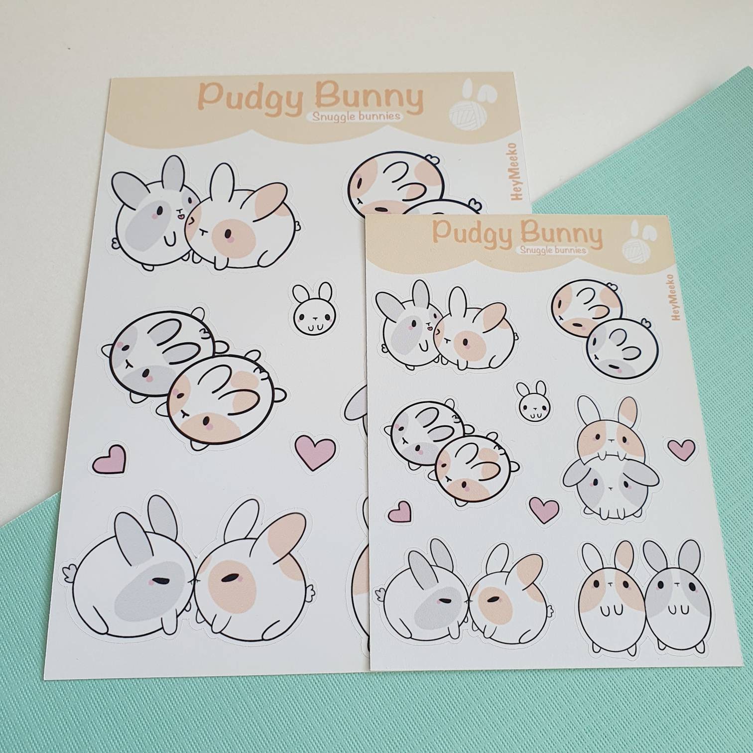 Pudgy Bunny: Snuggle Bunnies Sticker Sheet | Bunny Stickers | Planner ...