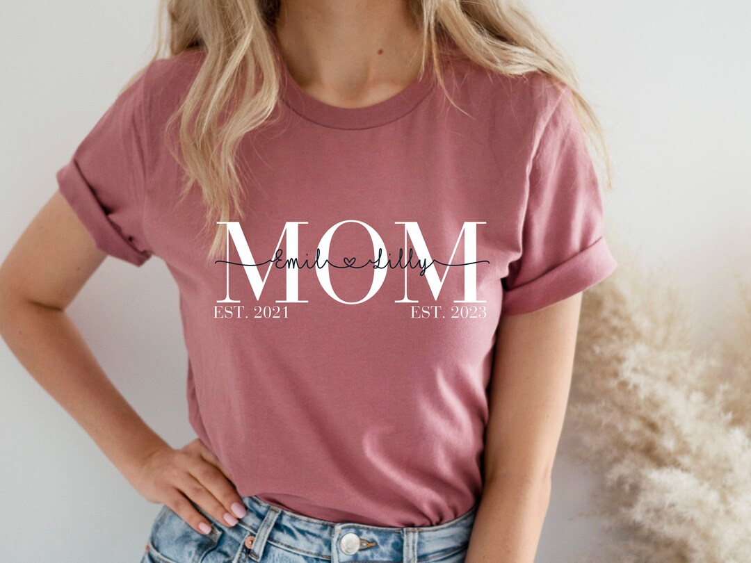 Mama Tshirt Kindernamen | Mom Shirt Kindernamen | Shirt mit Kindernamen ...