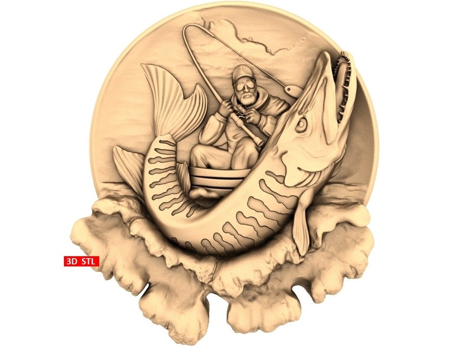 Fisherman. STL file 3d stl stl model cnc stl cnc files 3d | Etsy
