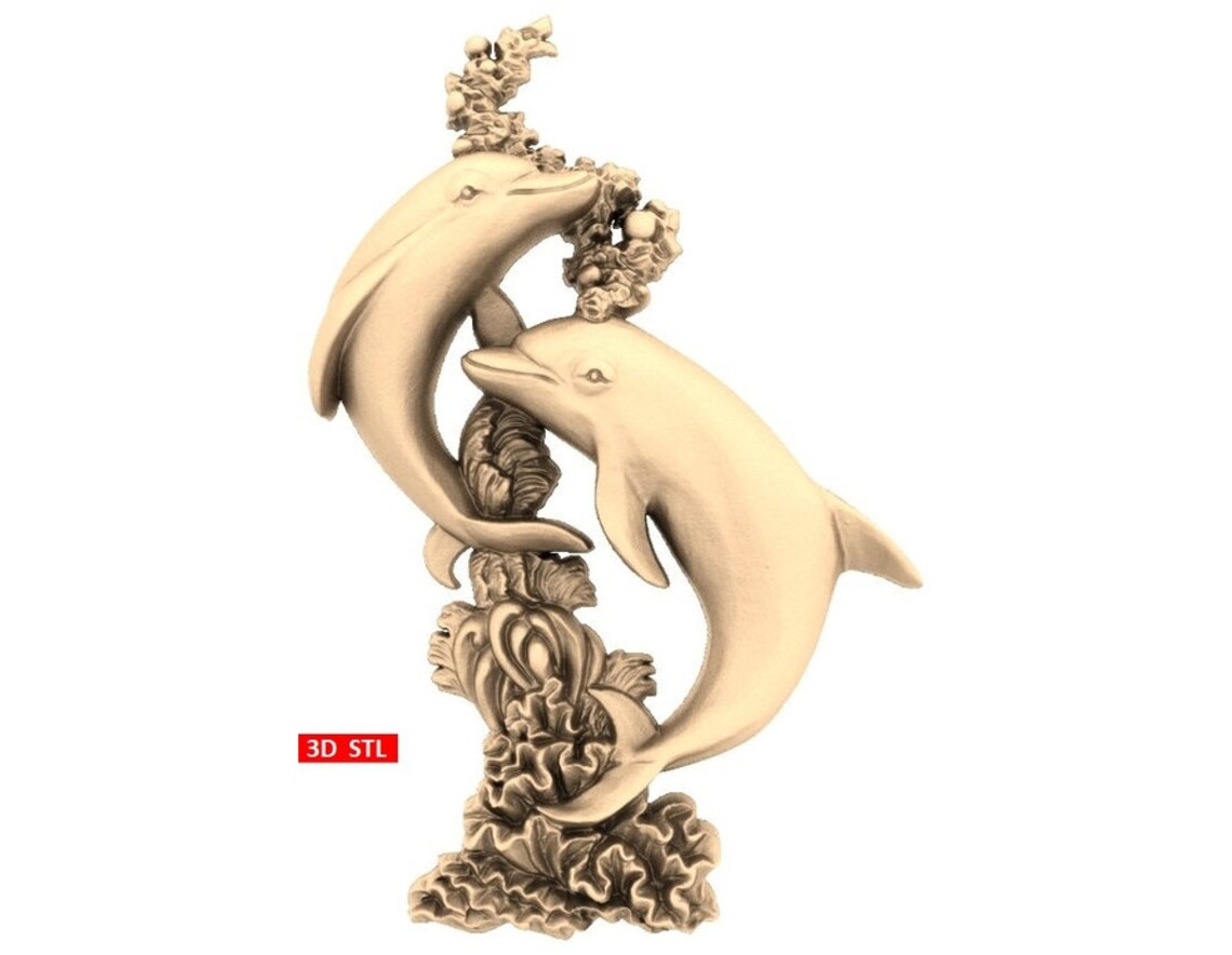 Dolphins. STL file stl model 3d stl cnc router 3d stl cnc | Etsy