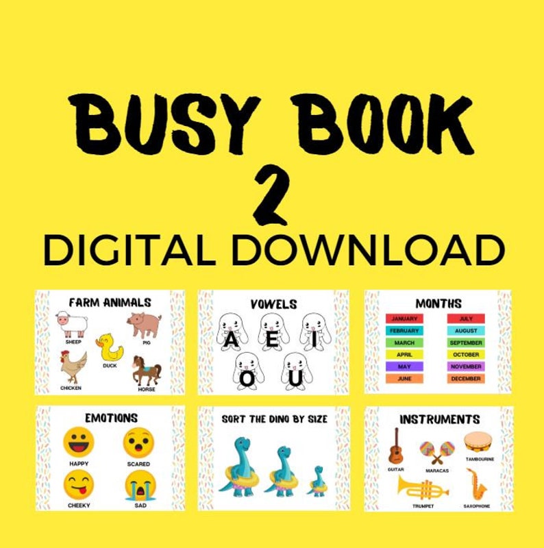 KIDS BUSY BOOK Digital Busy Book Toddler Workbook - Etsy