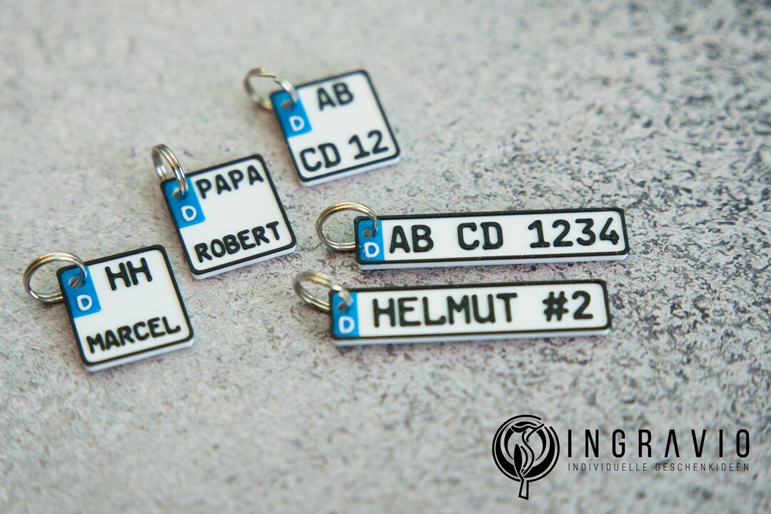 Personalized 3D Printed License Plate Keychain Car/motorcycle Custom ...