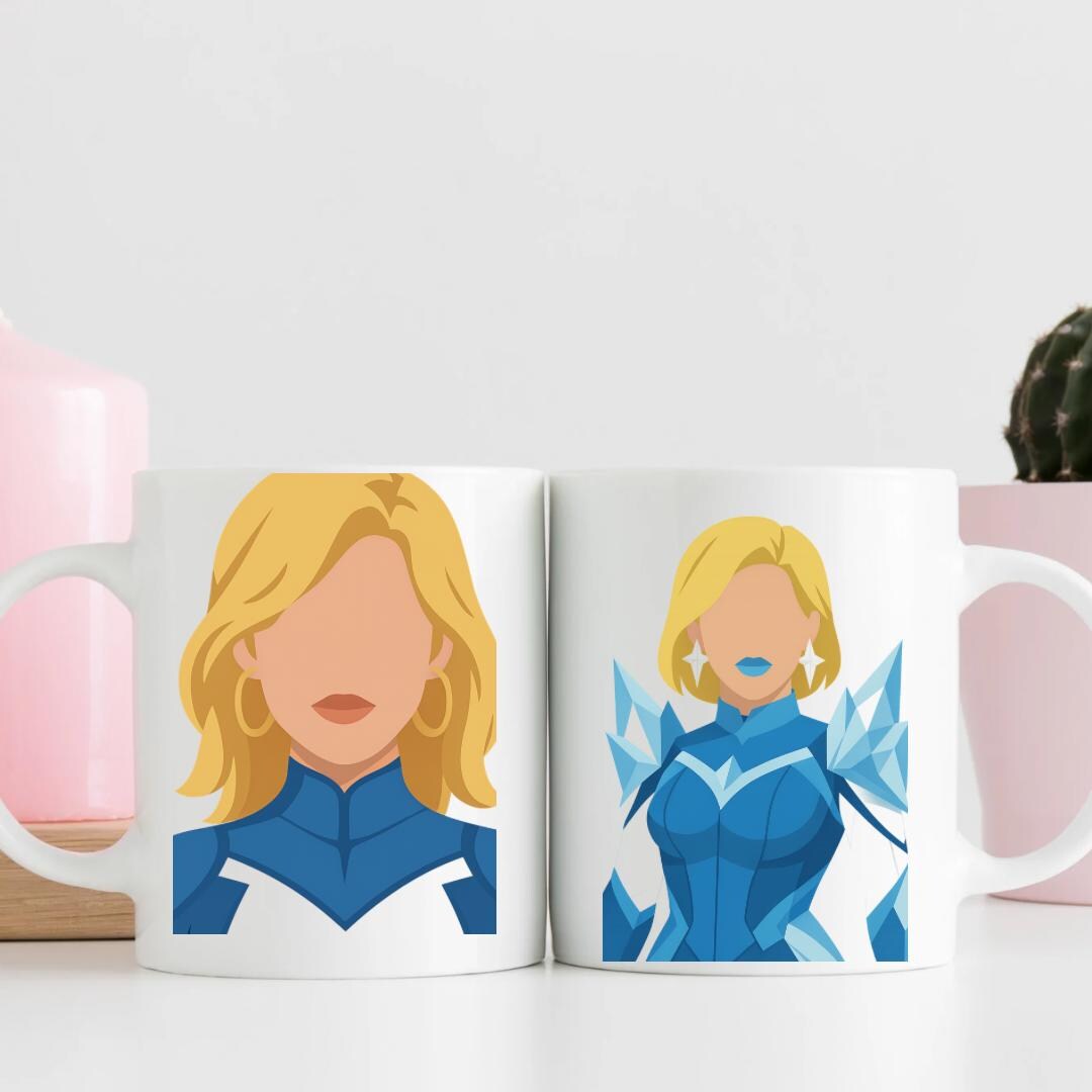 Blonde Hero Minimalist Mug | Faceless Marvel Rivals Inspired Coffee Cup ...