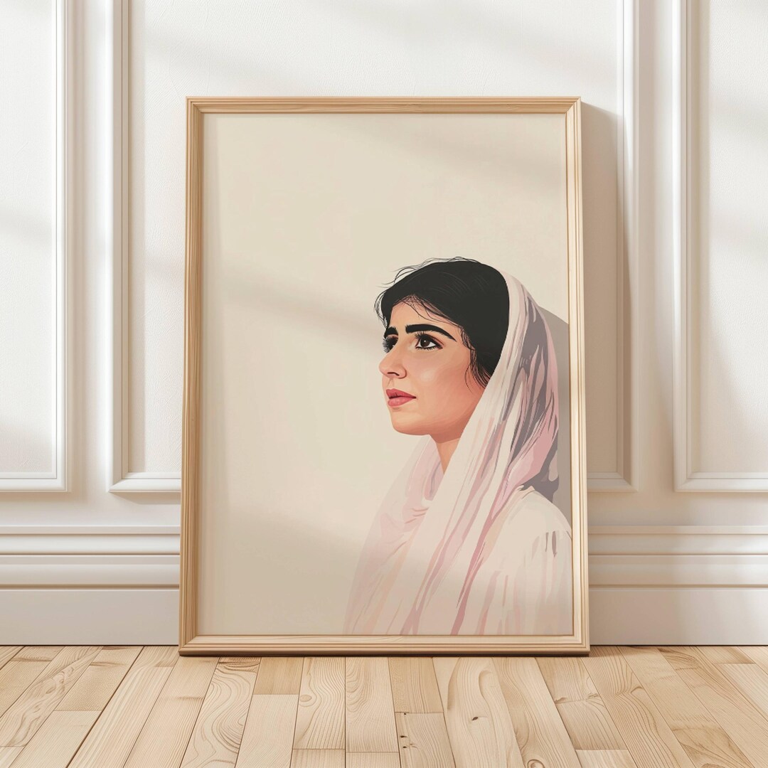 Malala Yousafzai Portrait A4 Print Abstract Art Print Printable Wall ...