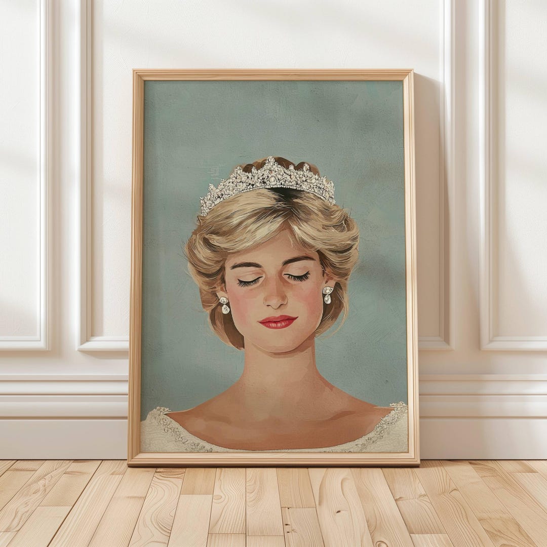 Princess Diana Portrait Royal A4 Print Abstract Art Print Printable ...
